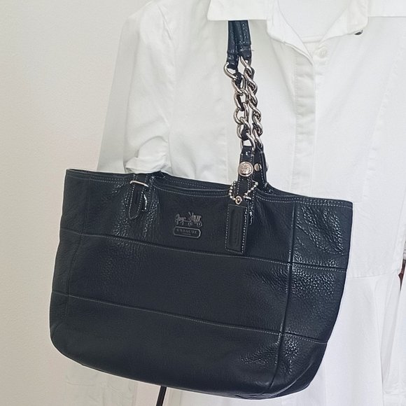 Coach | Bags | Coach Madison Black Leather Shoulder Bag | Poshmark